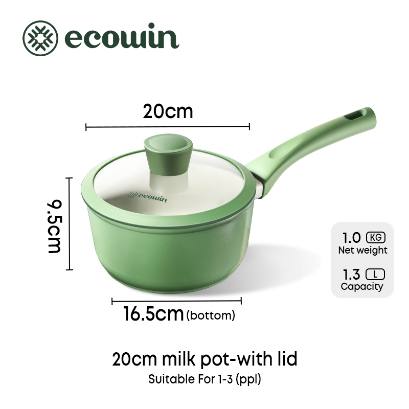 Ecowin กระทะเคลือบเซรามิก ชุดหม้อไม่ติดกระทะ รับประกัน 1 ปี แบบ ใช้ได้กับเตาทุกประเภท | Shopee ...