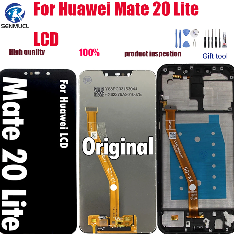 อะไหล่หน้าจอสัมผัสดิจิทัล LCD แบบเปลี่ยน สําหรับ Huawei Mate 20 lite ...