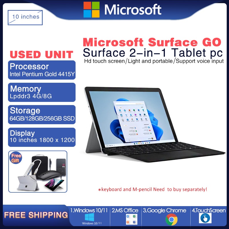 Microsoft Surface Go1 Go2 Go3 แล็ปท็อป 2-in-1(Win10 หรือ win11 ระบบ)Intel Pentium Gold 4415Y ...
