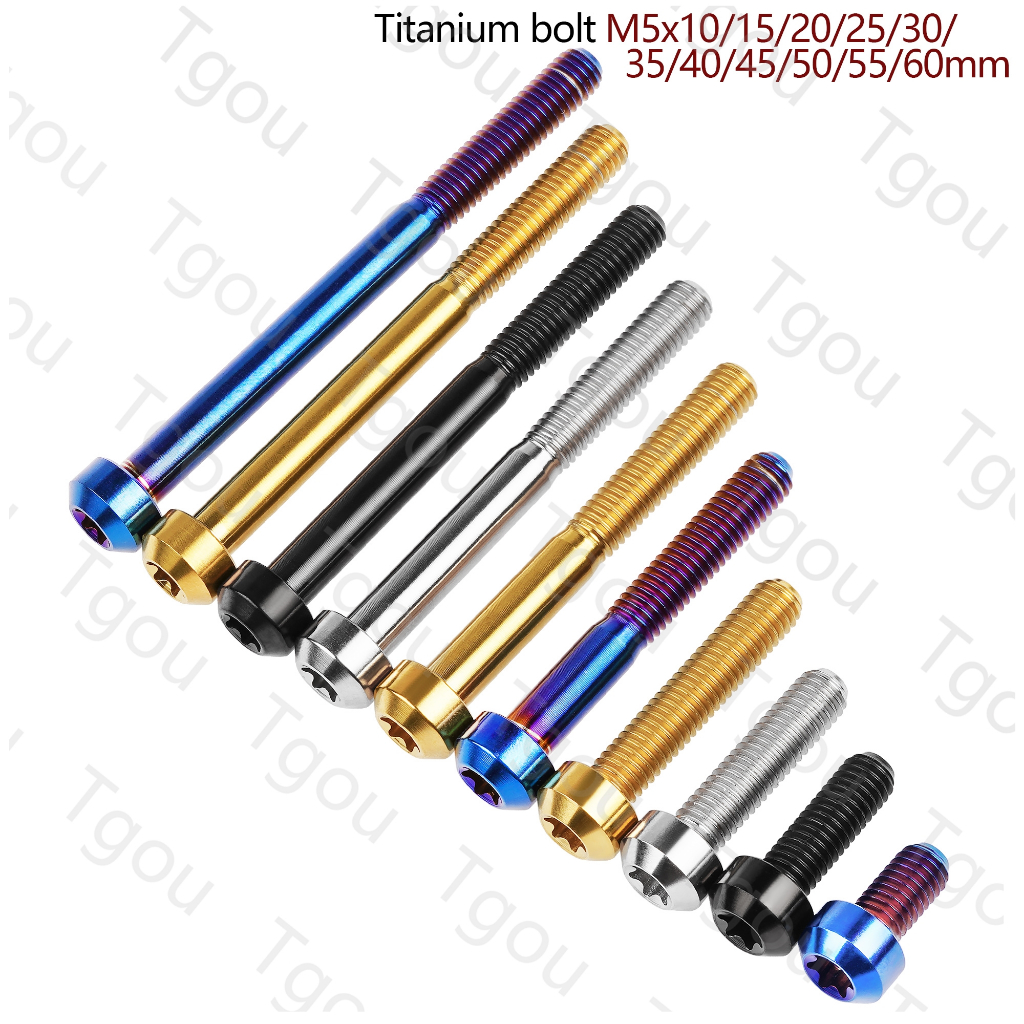Tgou สกรูเกลียวไทเทเนียม M5x10 15 20 25 30 35 40 45 50 55 60 มม. T25 สําหรับรถจักรยานยนต์ ...