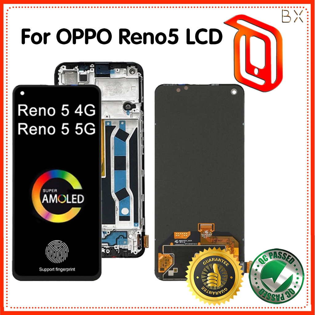 หน้าจอสัมผัสดิจิทัล LCD 6.43 นิ้ว สําหรับ OPPO Reno5 CPH2159 PEGM00 ...