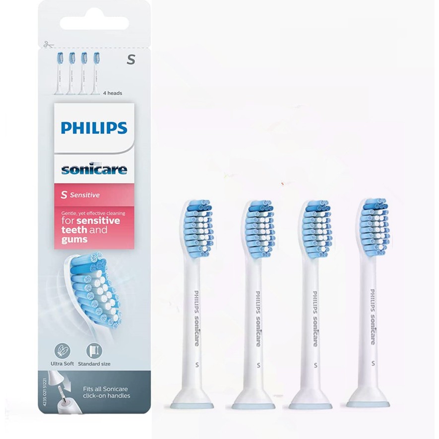 Philips Sonicare หัวแปรงสีฟัน แบบเปลี่ยน 4 ชิ้น (C1 C2 C3 G2 G3 W2 W3 3+ 7+ i s) | Shopee Thailand