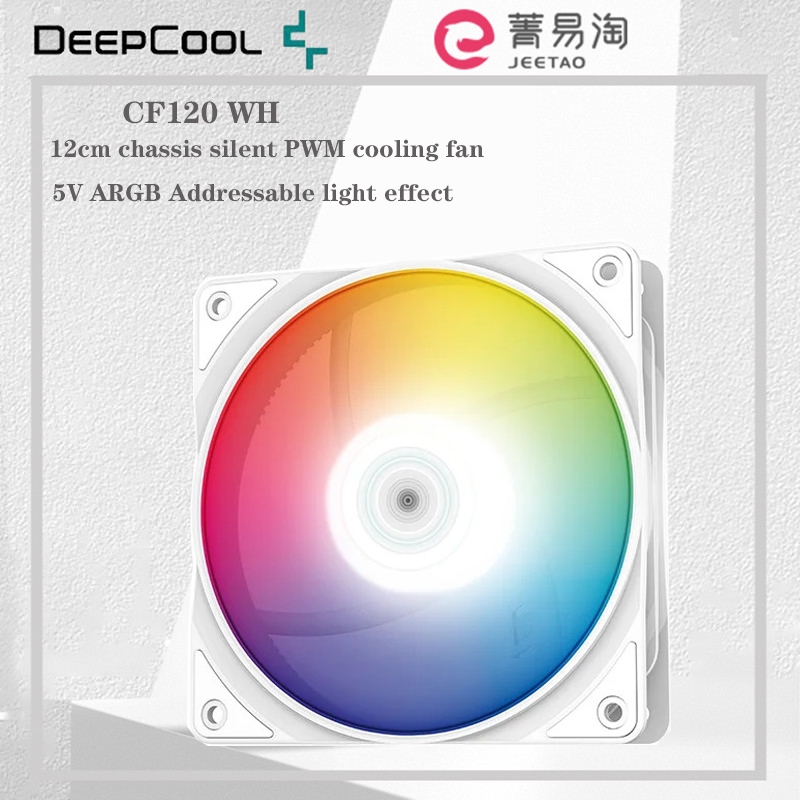 Deepcool พัดลมระบายความร้อน CF120 WH ARGB 12 ซม. 5V 3Pin พร้อม 3Pin ADD-RGB อินเตอร์เฟซ ...