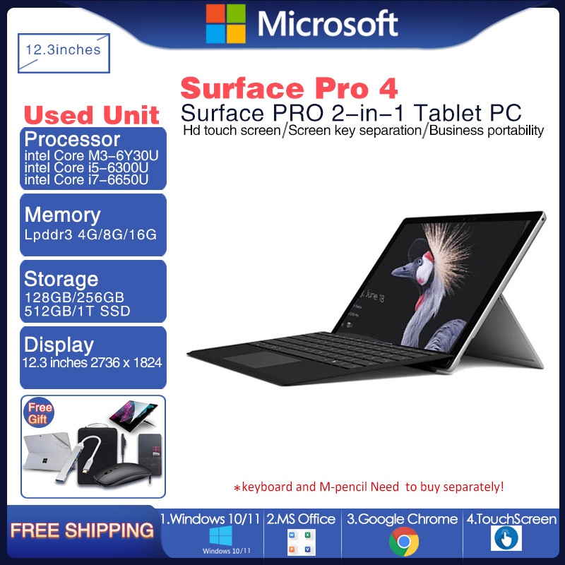 Microsoft Surface Pro4 Pro3 Pro5 Pro6 Pro7 แล็ปท็อป 2 in 1 4G/8G/16GRAM 128G/256GB/512G SSD ...