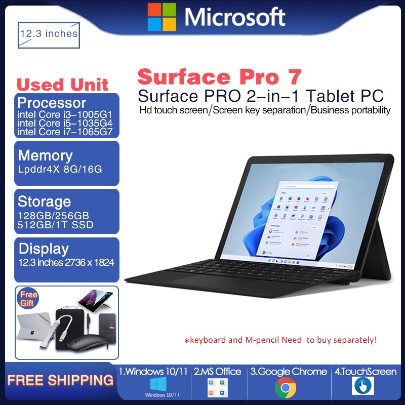 Microsoft Surface Pro4 Pro3 Pro5 Pro6 Pro7 แล็ปท็อป 2 in 1 4G/8G/16GRAM 128G/256GB/512G SSD ...