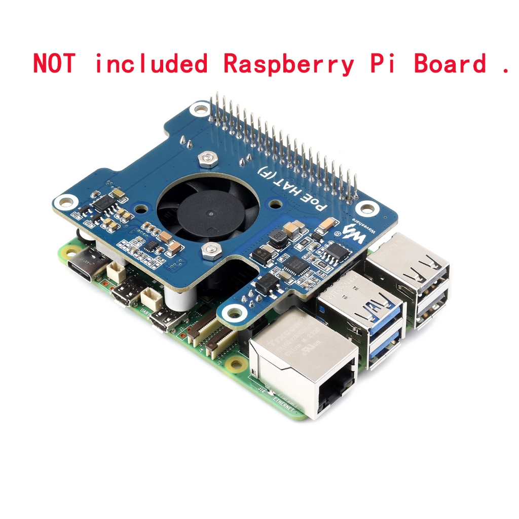 ชุดบอร์ดขยายฮีทซิงค์พัดลมระบายความร้อน 5V 12V PoE HAT สําหรับ Pi5 ...