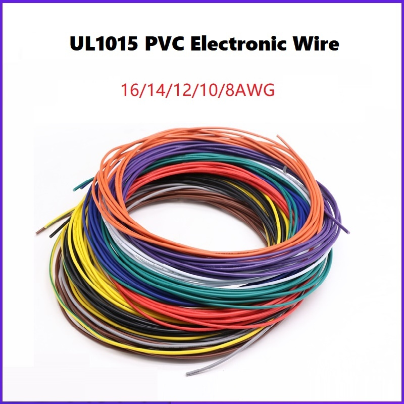 5/10m UL1015 Electric Wire สายไฟ 16AWG 14AWG 12AWG 10AWG โคมไฟฉนวน PVC ทองแดงสาย LED DIY 600V ...