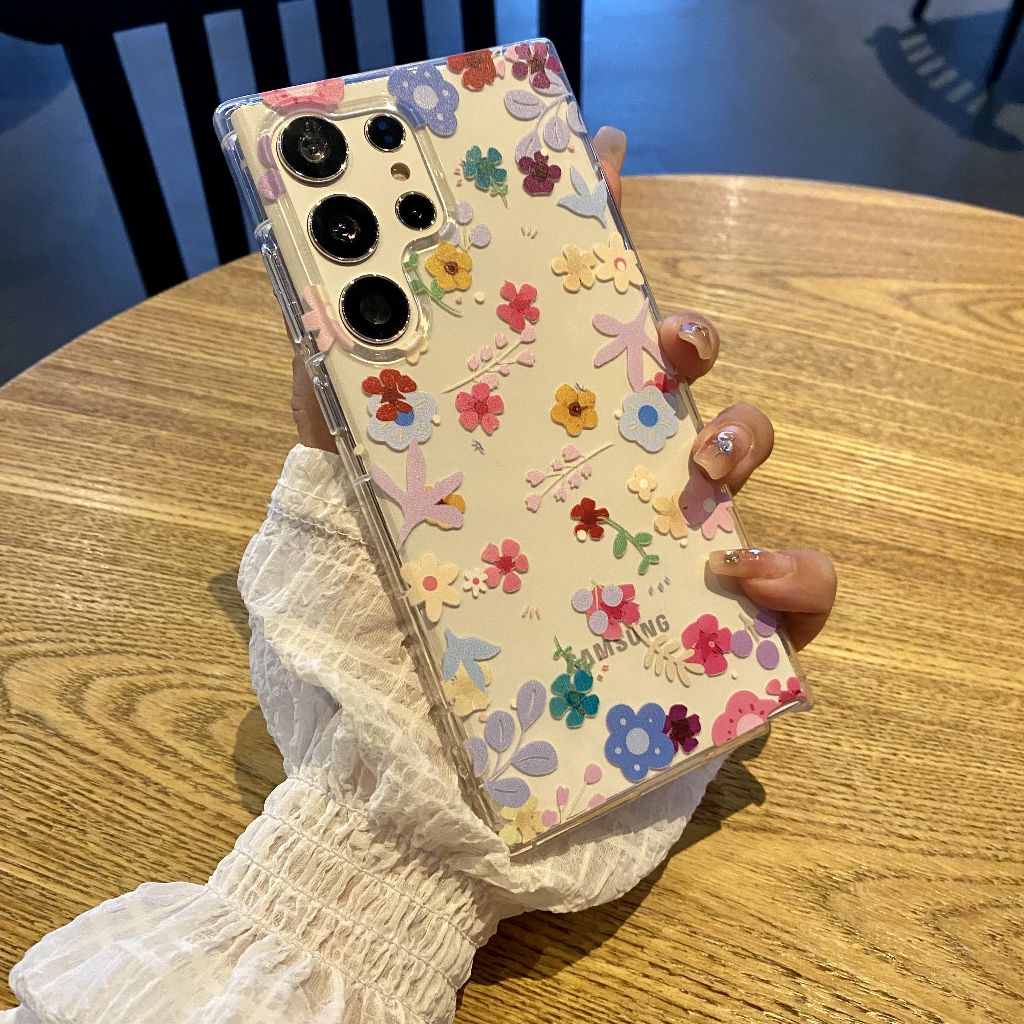 สวยงาม สีดอกไม้ เคส Samsung Galaxy S24 Ultra S22 S23 Ultra S23FE S21FE S20 S21 S22 S24 Plus ...