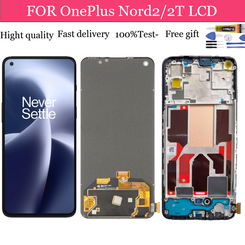 Original AMOLED/TFTสําหรับOnePlus Nord 2 1+Nord 2TจอแสดงผลLCD + แผงสัมผัสDigitizerสําหรับPlus ...