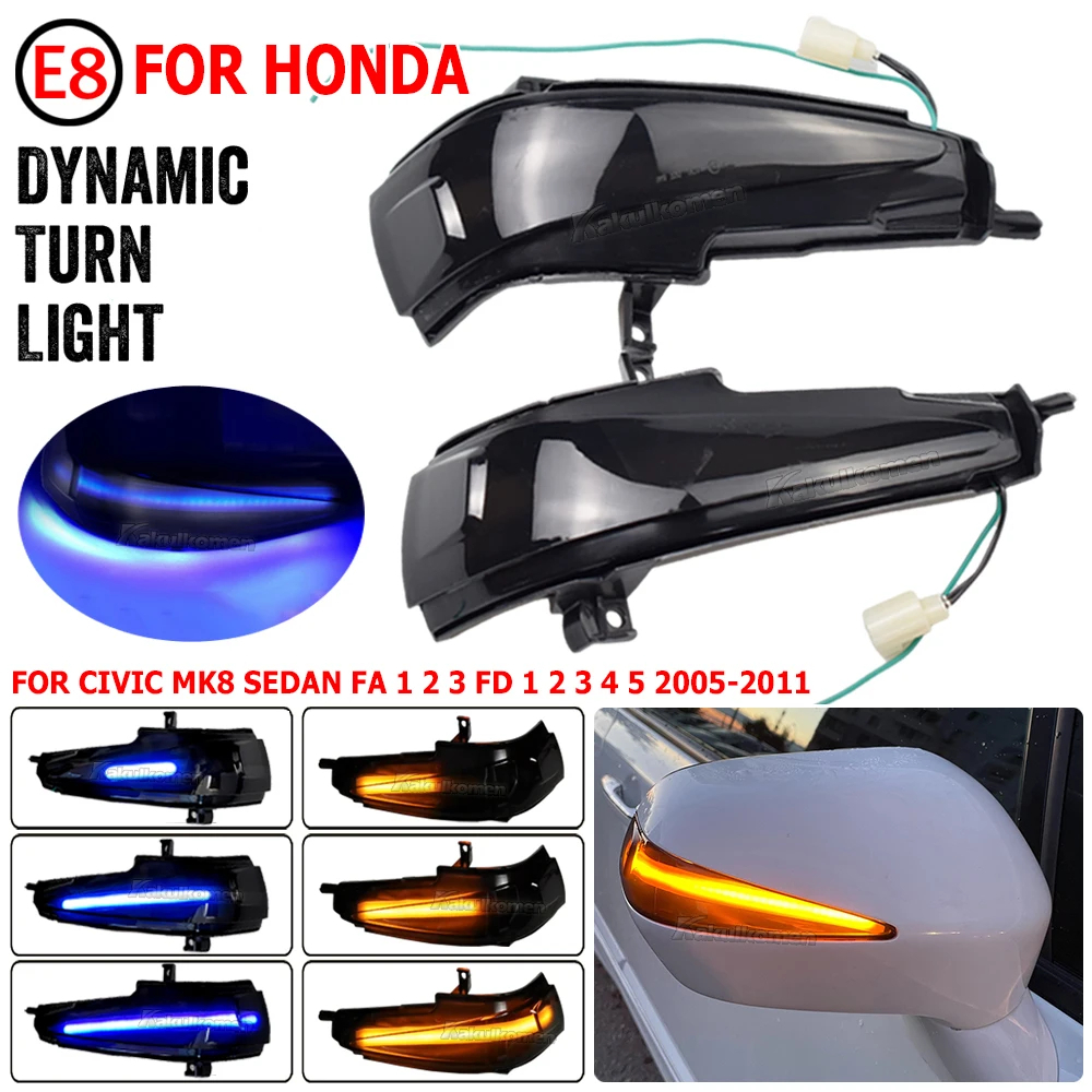 ไฟเลี้ยวไดนามิก LED สีฟ้า สีเหลือง สําหรับ Honda Civic Mk8 Car FD1 FD2 FD3 Civic 2D 4D | Shopee ...