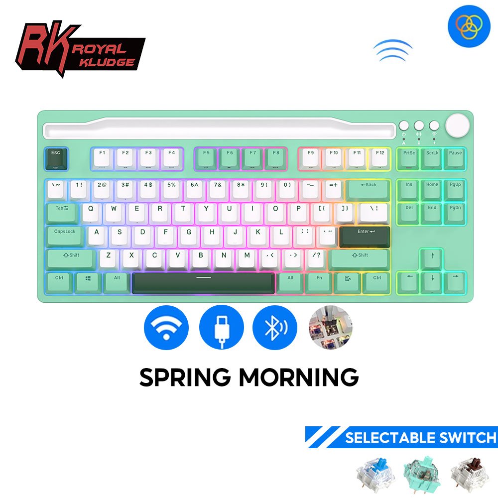 Rk Royal Kludge Rk H87 สามโหมดไร้สาย 87 คีย์คีย์บอร์ดแบบกลไก | Shopee ...