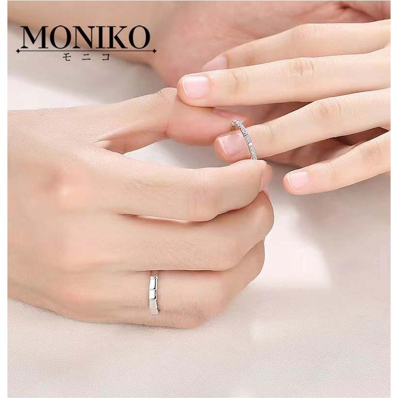 Moniko แหวนเงินแท้ S925 ประดับเพทาย แบบเปิด เหมาะกับคู่รัก | Shopee ...