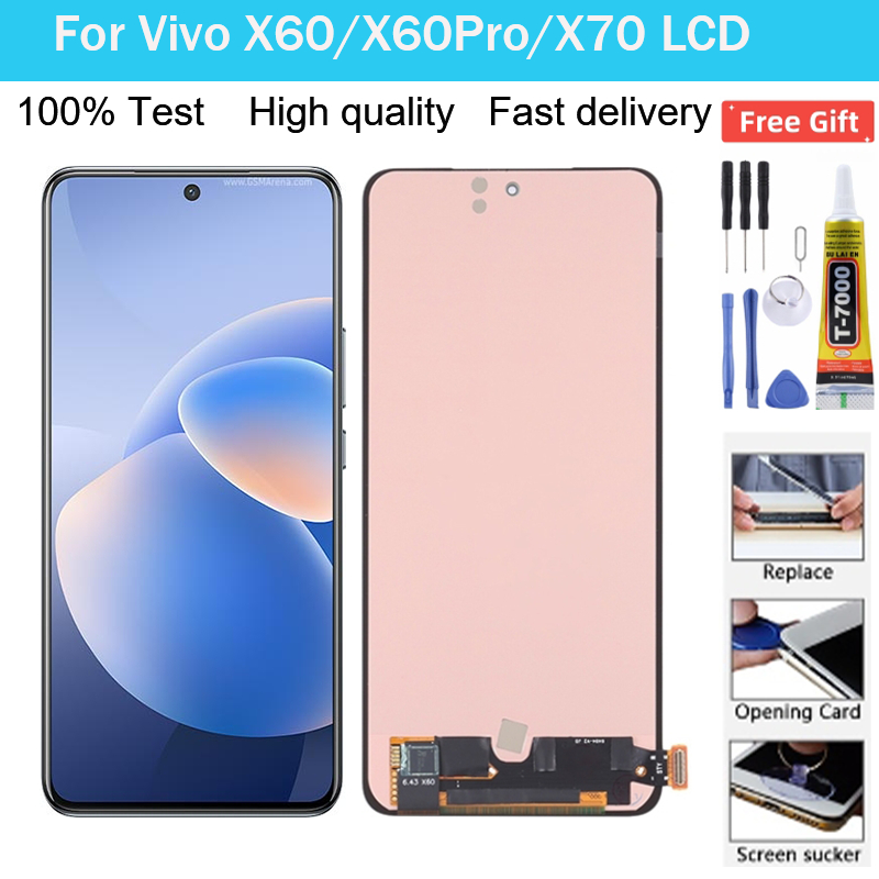 Original AMOLED สําหรับ Vivo X60 X60 Pro X70 X70 Pro เปลี่ยนหน้าจอสัมผัส LCD | Shopee Thailand