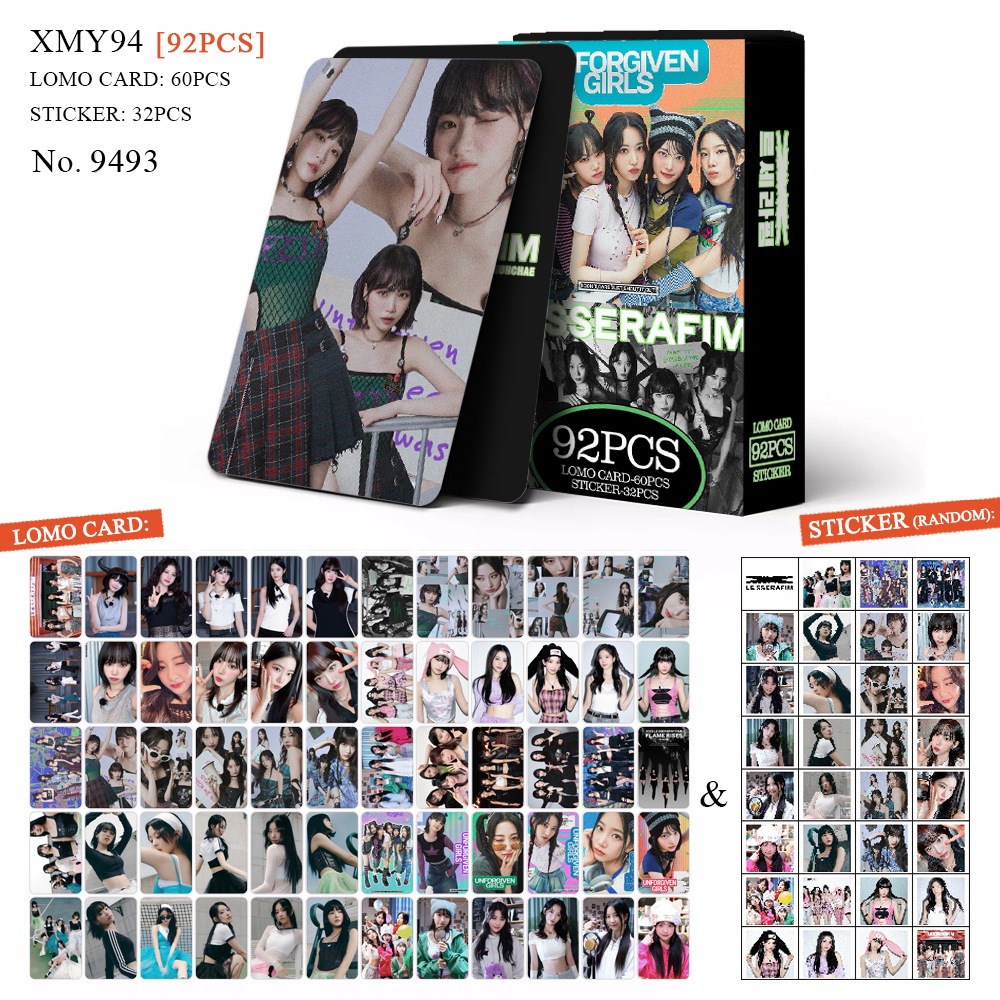 KPOP LE SSERAFIM Album UNFORGIVEN Photocard LESSERAFIM Lomo Card 92 ...