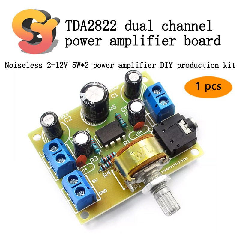 [พร้อมส่ง] (อะไหล่) Tda2822 ชุดบอร์ดขยายเสียง 2-12V 5W * 2 3W * 2 สําหรับเครื่องขยายเสียง DIY ...