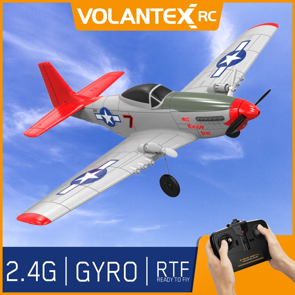 VOLANTEXRC RC Plane 2.4Ghz 2CH RC Airplane P51 Mustang 400mm Wingspan ...