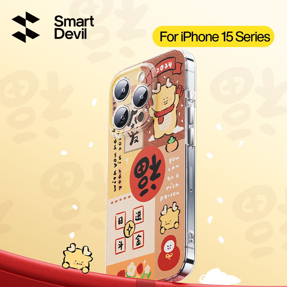SmartDevil เคสโทรศัพท์มือถือแบบนิ่ม ใส กันกระแทก ลายปีใหม่ มังกร สําหรับ iPhone 15 15Pro ...