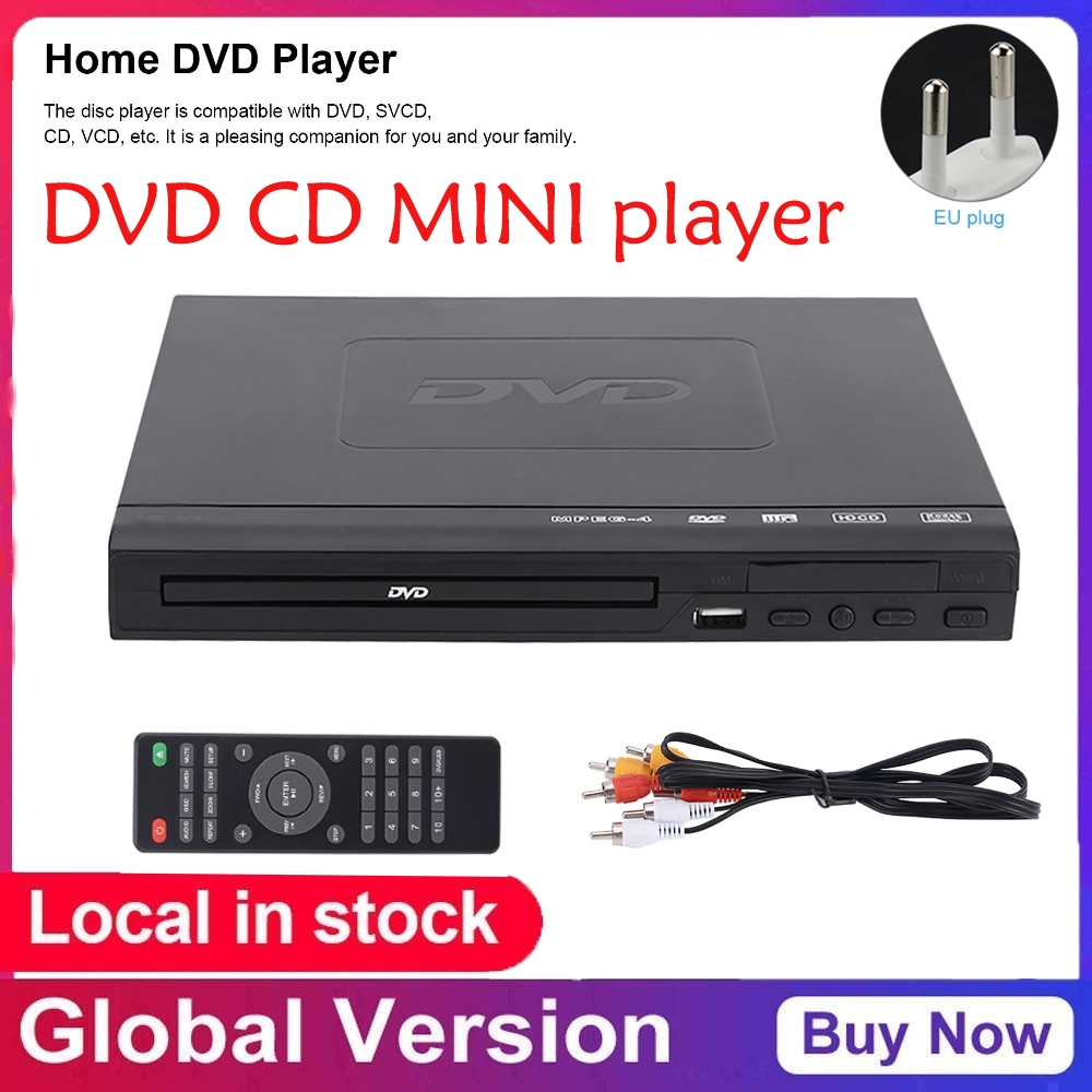 เครื่องเล่น DVD DVD / VCD / CD / USB วิดีโอ แบบพกพา พร้อมสาย AV | Shopee Thailand
