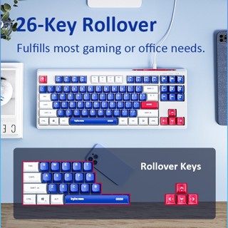 Inphic K902 Keyboard คีย์บอร์ดเล่นเกม แบบใช้สาย 87 คีย์ มีไฟแบ็คไลท์ ...