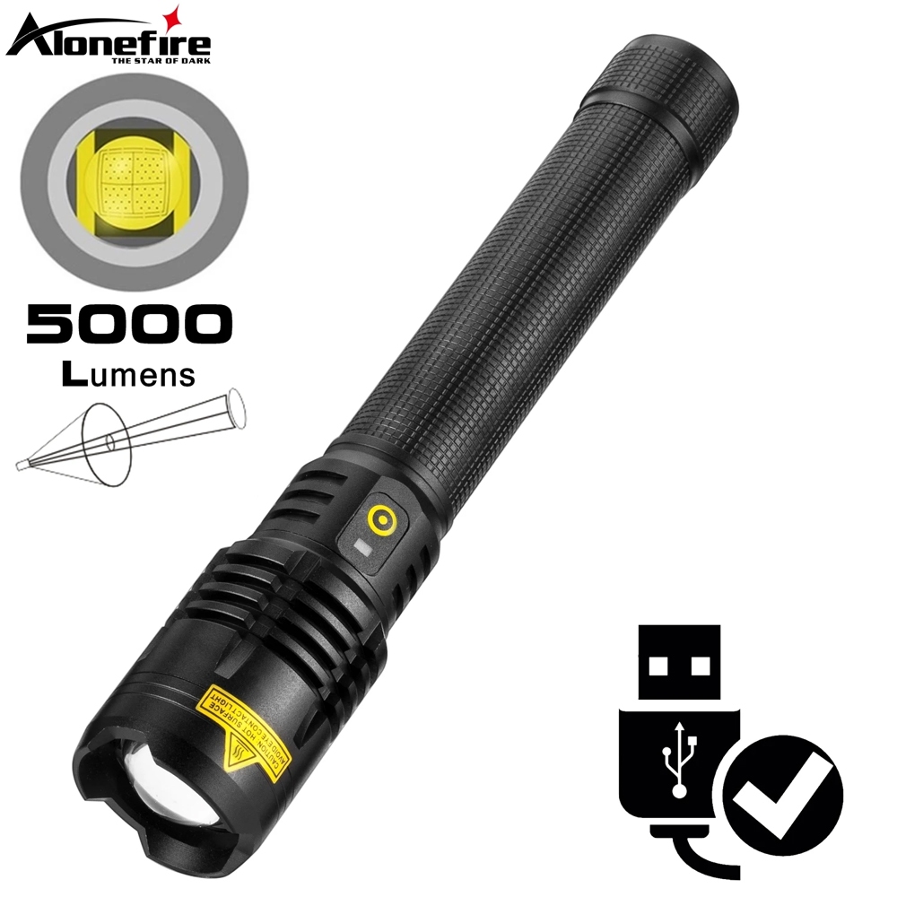 Alonefire H52 XHP90 ไฟฉายซูมได้ 3 โหมด ชาร์จ USB กันน้ํา อเนกประสงค์ | Shopee Thailand