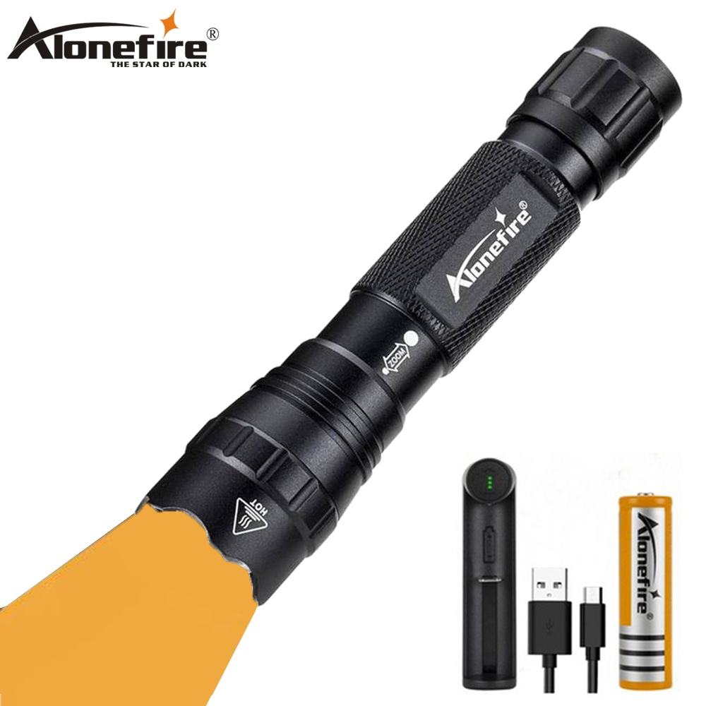 Alonefire TK503 ไฟฉาย LED สีเหลืองส้ม ซูมได้ แบบพกพา โคมไฟตั้งแคมป์ ไฟ ...