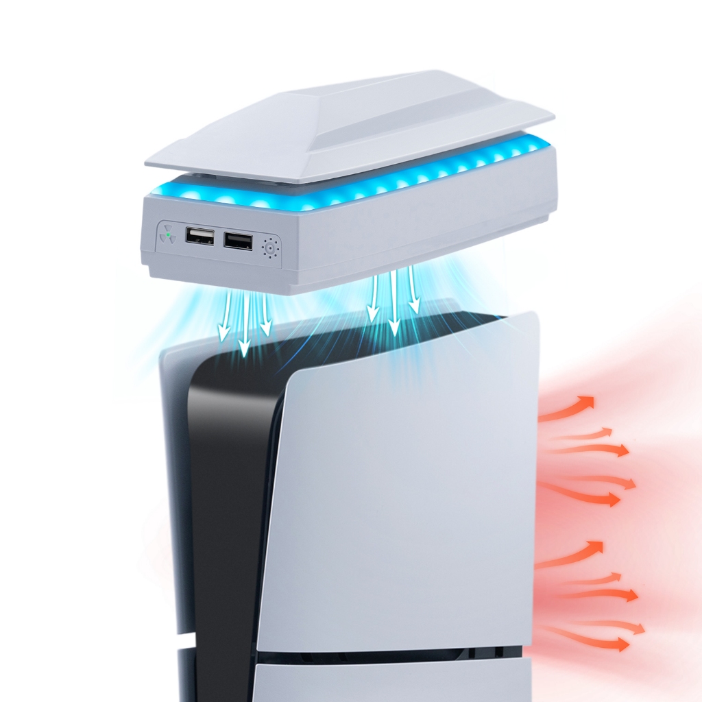 พัดลมระบายความร้อน RGB สําหรับ PS5 Slim Console สีขาว (ไม่ใช่สําหรับ ...