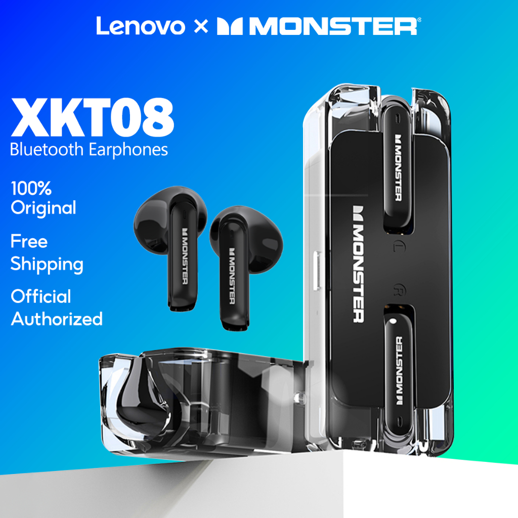 Monster XKT08 ชุดหูฟังบลูทูธไร้สาย คุณภาพเสียงดี สําหรับเล่นกีฬา เล่น ...