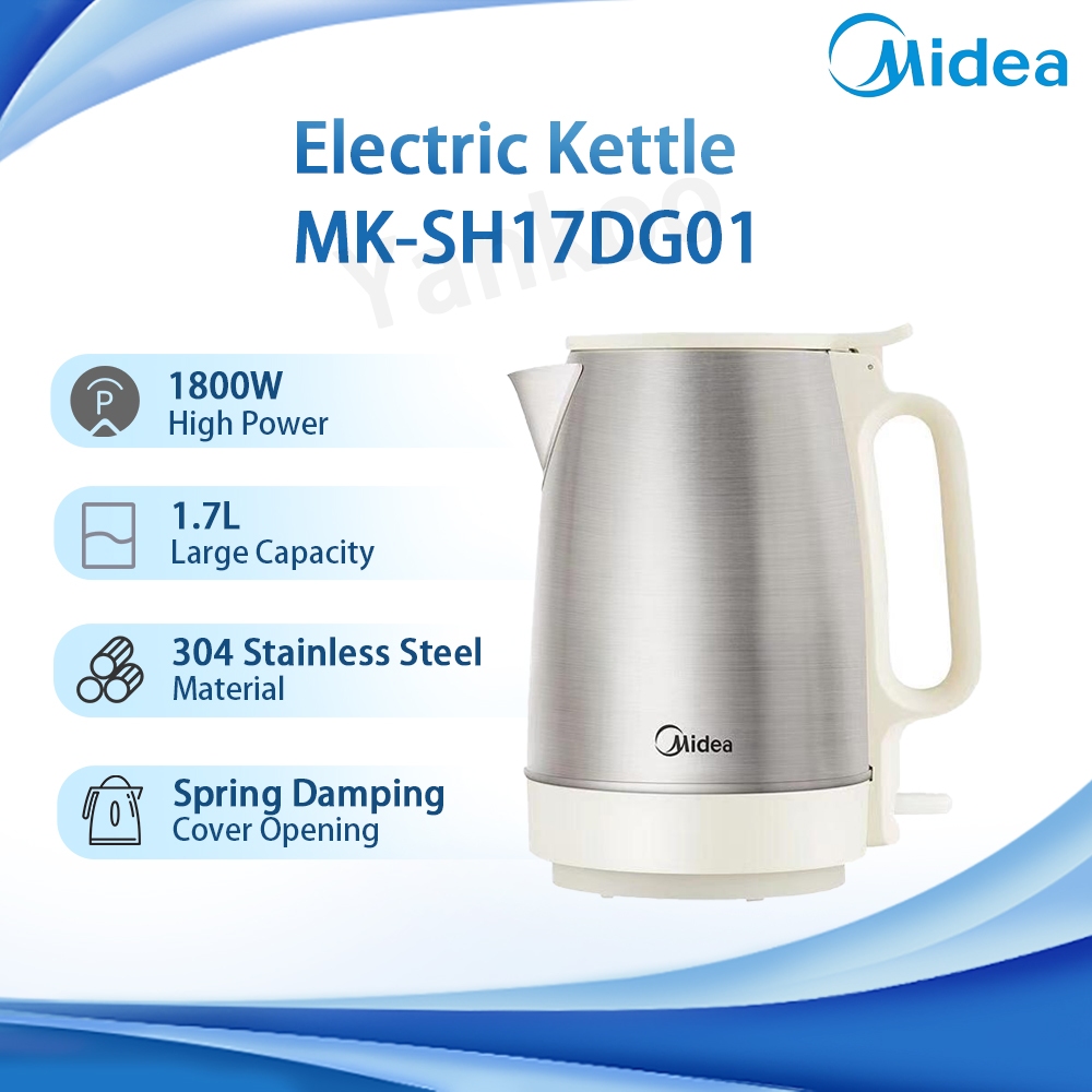 【รับประกันหนึ่งปี】กาต้มน้ําไฟฟ้า Midea MK-SH17DG01 1800W พลังงานสูง 1.7 ลิตร ความจุขนาดใหญ่ ...