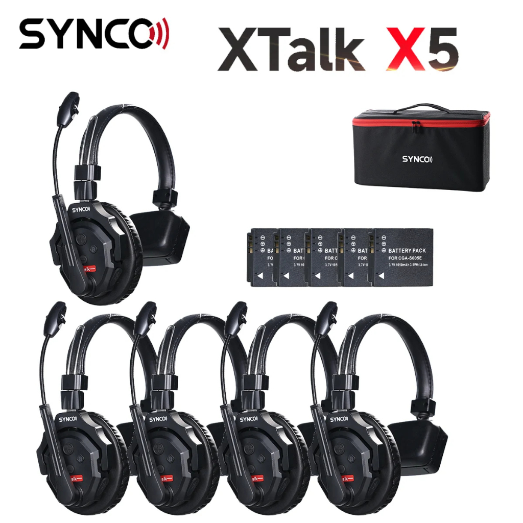 Synco Xtalk ชุดหูฟังอินเตอร์คอมไร้สาย 2.4G Full-Duplex สําหรับภาพยนตร์ ...