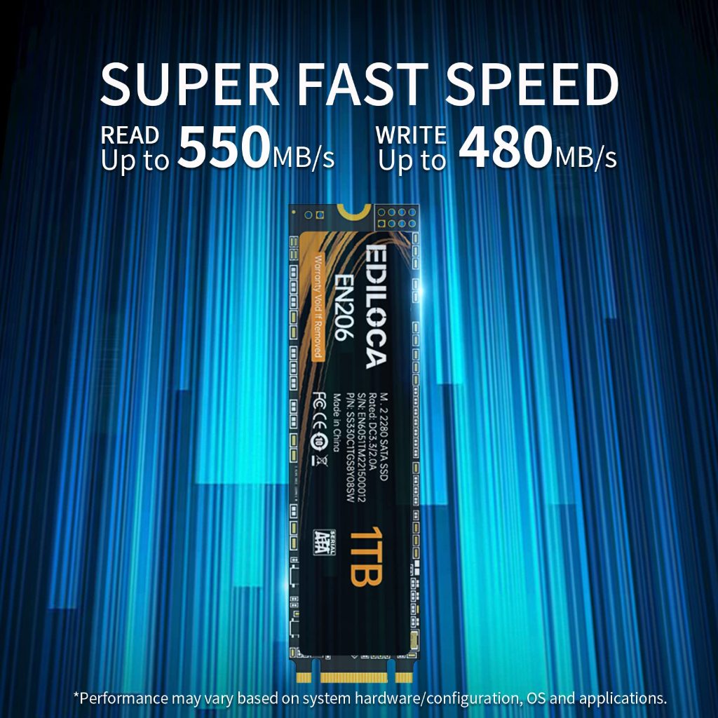 Ediloca EN206 M.2 SATA SSD SATA III 6Gb/s Read 550MB/s Write 480MB/s ...