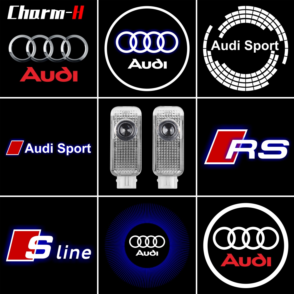 โคมไฟโปรเจคเตอร์ แสงเลเซอร์ ลายต้อนรับ Audi A6L A4 A7 Q5 Q3 A3 Q7 A5 A8 Q8 สําหรับตกแต่งประตู 2 ...
