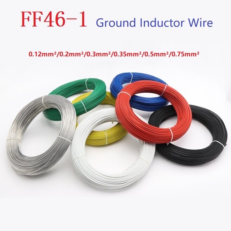 10m FF46-1 Ground Inductor ลวดม้วนสัญญาณควบคุม PTFE 0.12mm2 ~0.75mm2 ...