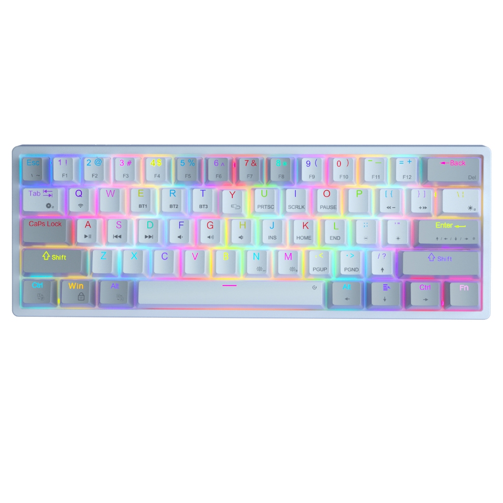 Aula SOLAKAKA Sk961 คีย์บอร์ดเกมมิ่ง มีสาย 61 คีย์ ไฟ RGB 2.4G บลูทูธ ...