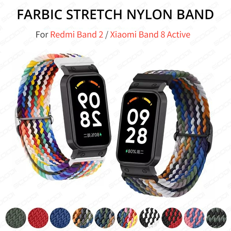 ปรับถัก Solo Loop Band สําหรับ Redmi Band 3 2/Xiaomi Band 9 Active 8 ...