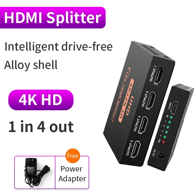 4k 2K 4 In 1 ตัวแยกสาย HDMI HD 1080P อะแดปเตอร์สวิตช์วิดีโอ HDMI Hub ...