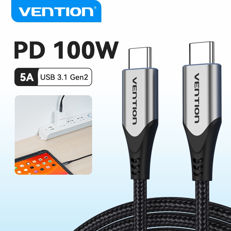 VENTION สายชาร์จ Usb 3.1 ประเภท C 4K 60Hz Pd 100W 5A usb3.1 สําหรับเครื่องบินของแท้ | Shopee ...