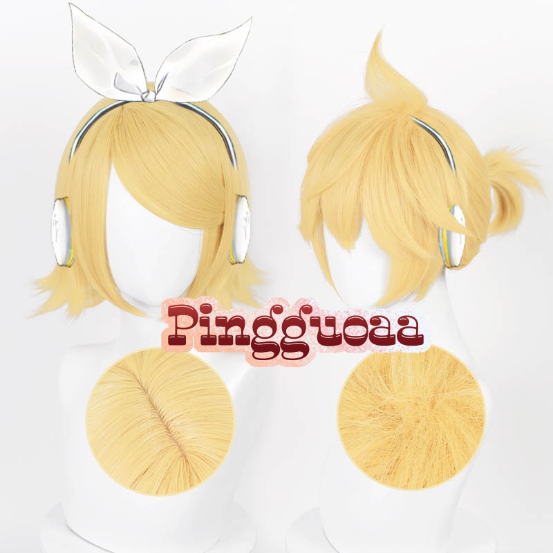 【Manmei】Vocaloid Kagamine Rin/Kagamine Len Cosplay Wig 30cm Short Gold ...