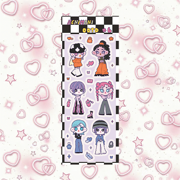 สติกเกอร์ ลายการ์ตูน OOTD Bad Girl น่ารัก สไตล์เกาหลี สําหรับตกแต่งสมุด ...