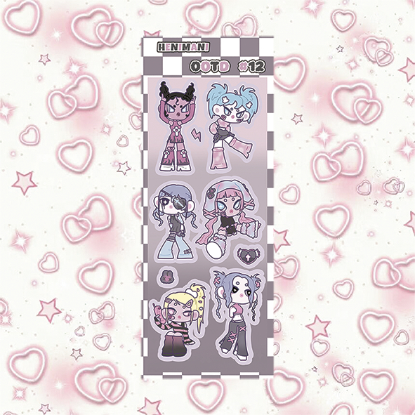 สติกเกอร์ ลายการ์ตูน OOTD Bad Girl น่ารัก สไตล์เกาหลี สําหรับตกแต่งสมุด ...