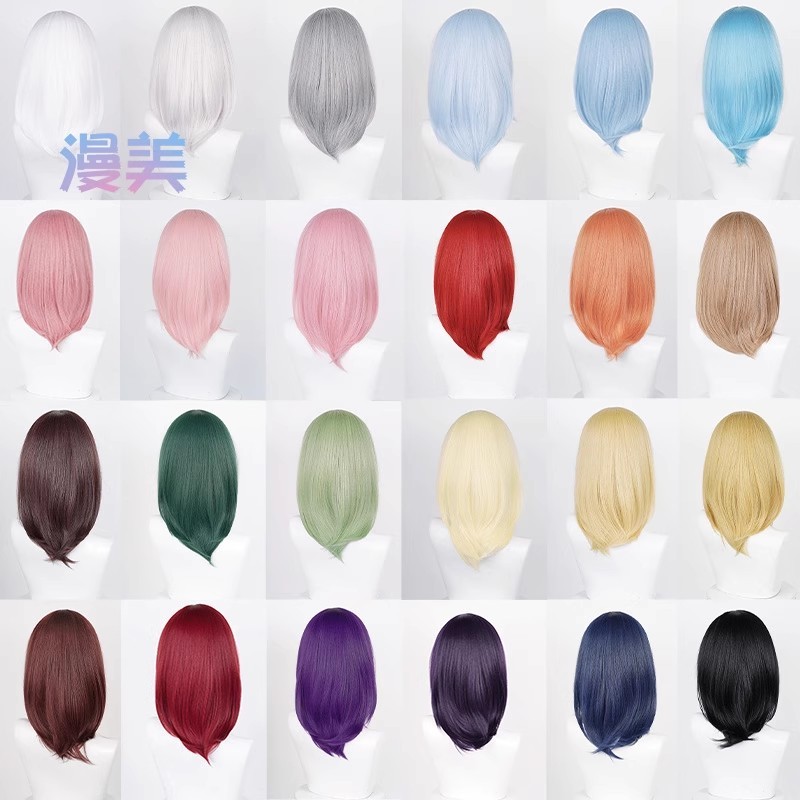 【Manmei】Girls Long Bangs Cosplay Wig 40cm Long Universal Heat Resistant ...