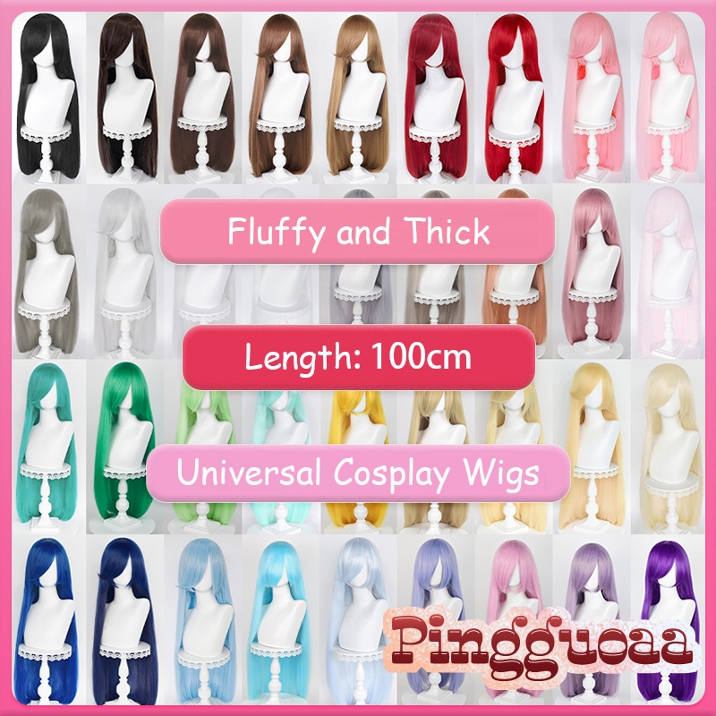 Women 100cm Long Bangs Thick Fluffy Wigs Universal Multicolor Modeling ...