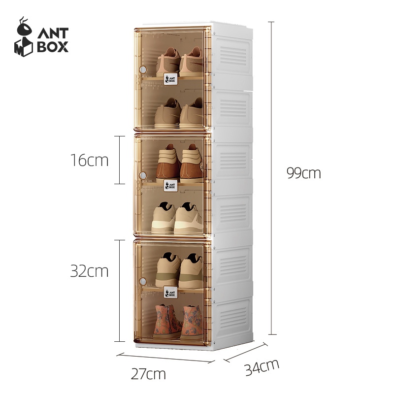 ANTBOX [พร้อมส่ง !! ] กล่องใส่รองเท้า 2 แถว ติดตั้งง่าย พับเก็บได้ มี ...