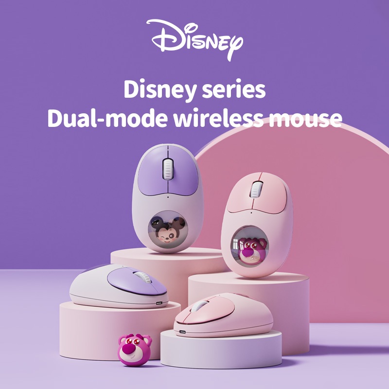 Disney QS-MS02 เมาส์ไร้สาย โหมดคู่ การเชื่อมต่อที่เสถียร กันเหงื่อ ...