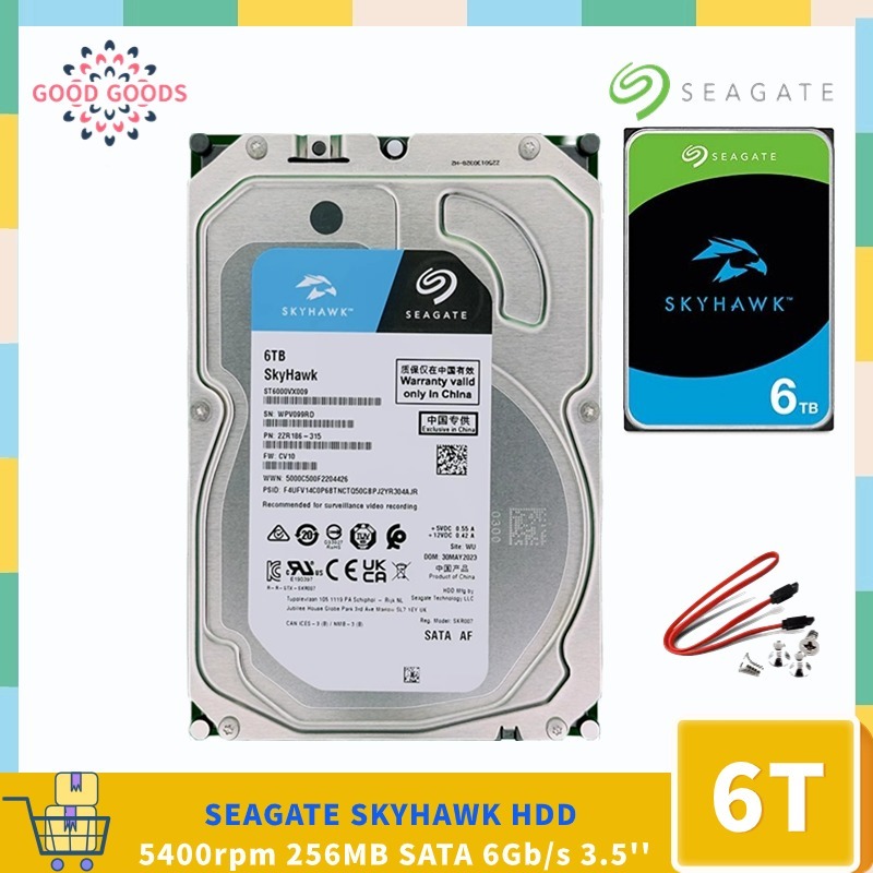 Seagate SkyHawk 3.5 HDD 6TB (ST6000VX009) 5400rpm 256M SATA III ...