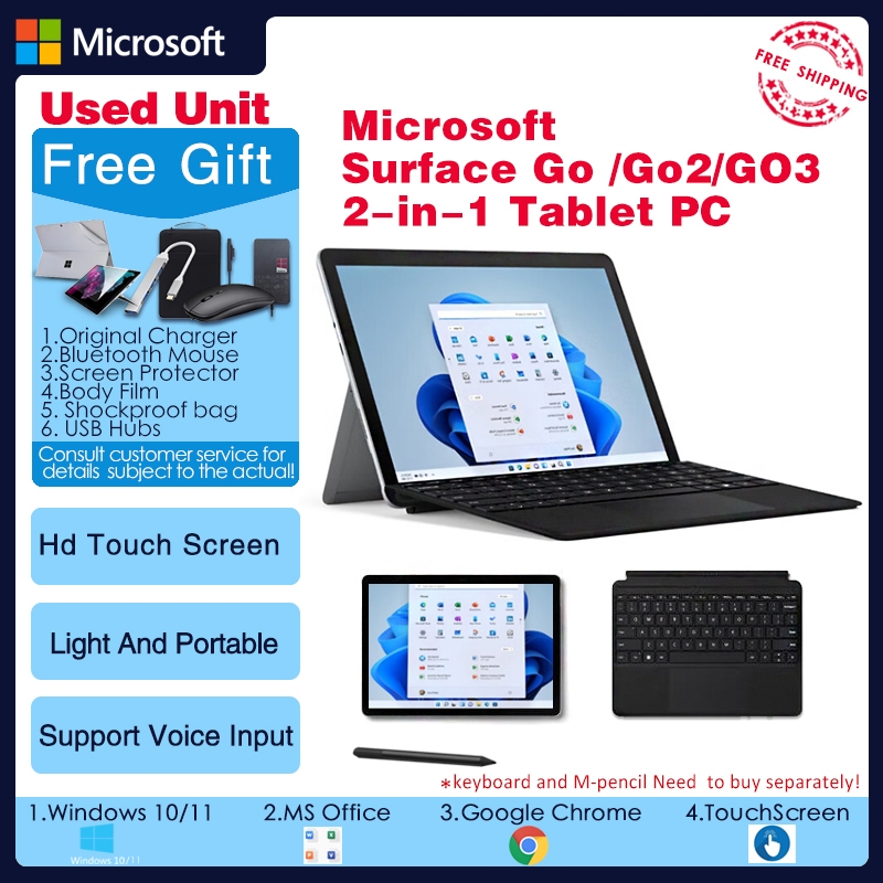 Microsoft Surface Go1 Go2 Go3 แล็ปท็อป 2-in-1(Win10 หรือ win11 ระบบ)Intel Pentium Gold 4415Y ...