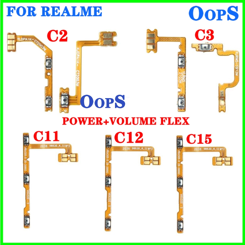 Power Volume Flex สําหรับ OPPO Realme C2 C3 C11 C12 C15 C17 ปุ ่ มระดับ ...