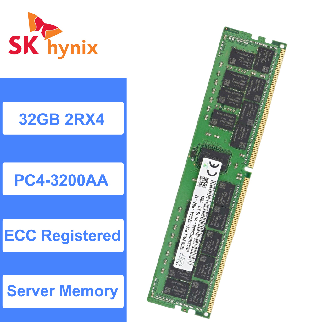 Sk Hynix หน่วยความจําเซิร์ฟเวอร์ สําหรับ 8GB 16GB 32GB PC4-2133P 2400T 2666V 3200AA 2933Y DDR4 ...