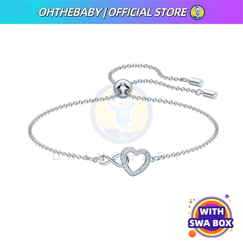 Swa Infinity Heart Bracelet สร้อยข้อมือชุบโรเดียมสีขาว | Shopee Thailand