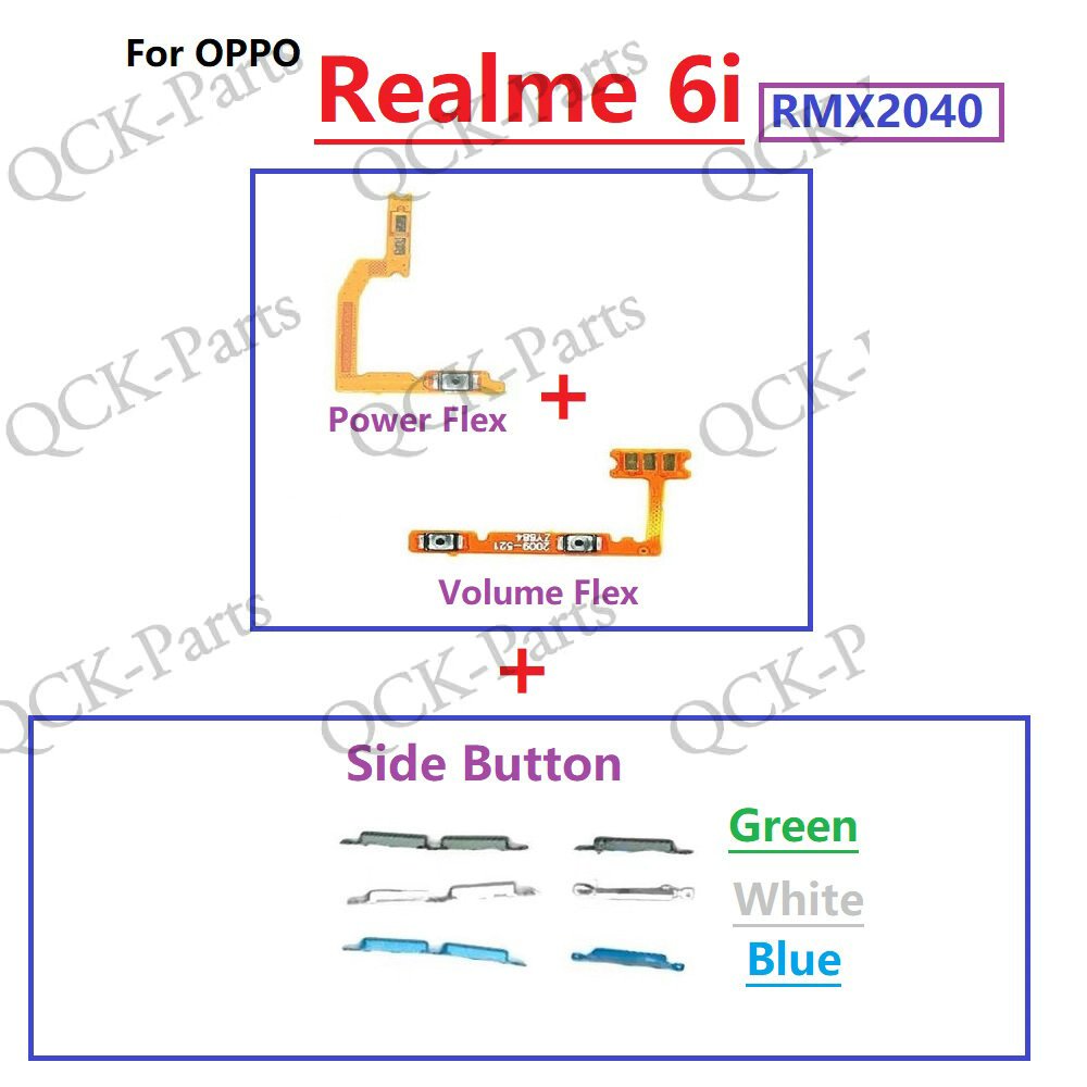 สําหรับ OPPO Realme 6i RMX2040 เปิด/ปิดปุ่มสวิทช์ด้านข้าง Volume Up ...