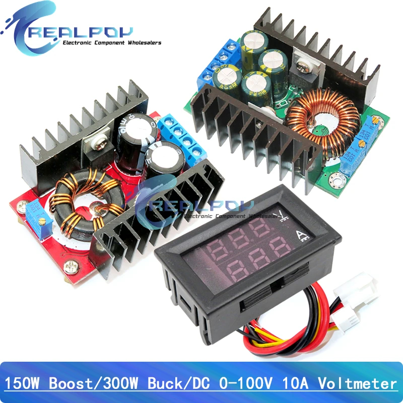 Dc 9A 300W 150W Step Up Boost Converter Step Down Buck พาวเวอร์ซัพพลายโมดูล DC 0-100V 10A โวลต์ ...